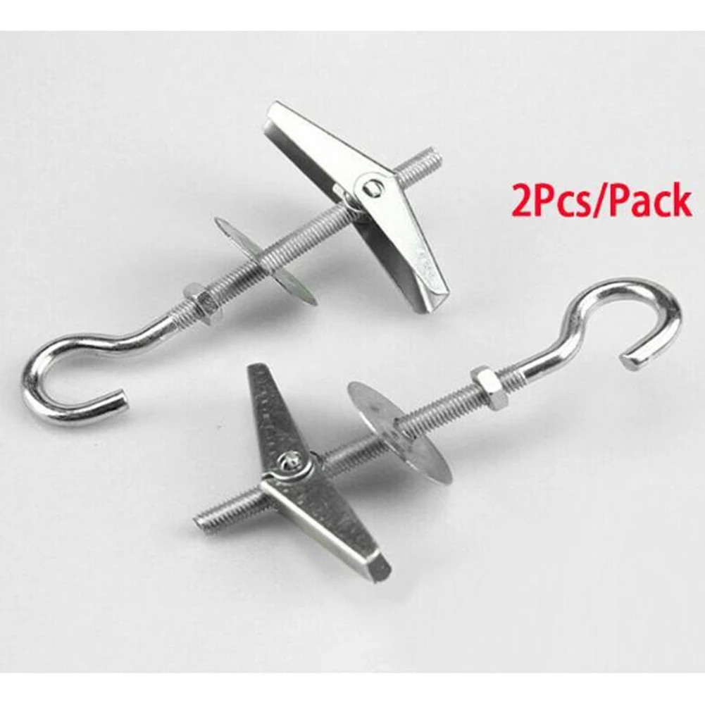 2Pcs-Ceiling-Rotary-Hook-Reusable-Metal-Spring-Toggle-Wing-Bolt-Hook-For-Hanging-Lamps ...