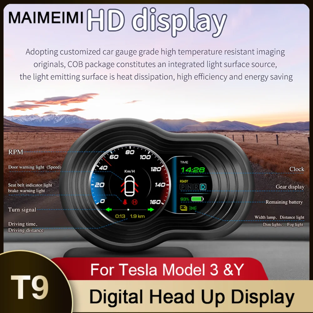 T9-Car-Head-Up-Display-For-Tesla-Model-3-Model-Y-Overspeed-Alarm ...