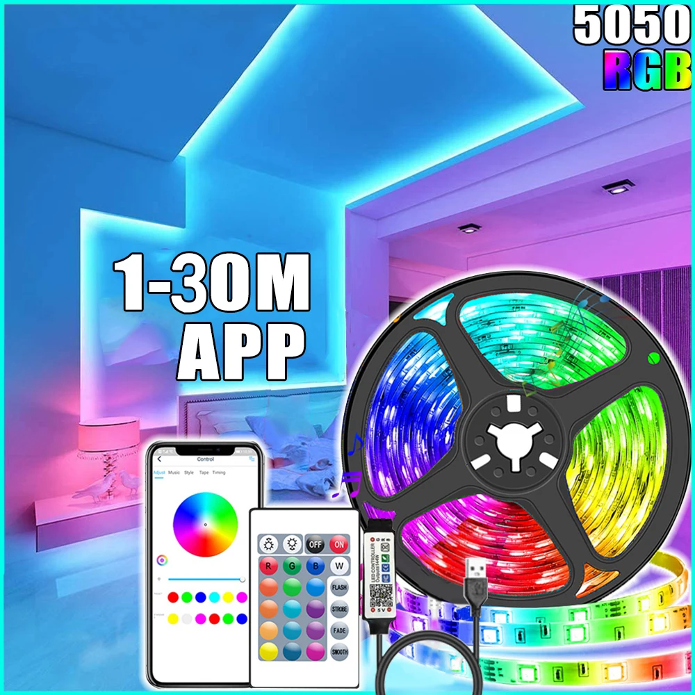 1-30M-5050-RGB-Led-Strip-Lights-USB-Led-Strip-Bluetooth-Tuya-WiFI-Smart ...