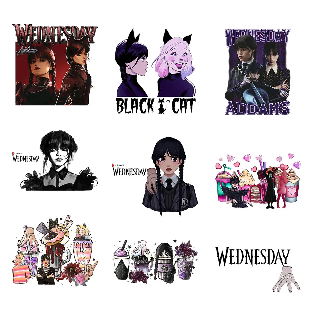 Wednesday-Iron-On-Transfer-For-Clothing-Patches-DIY-Washable-T-Shirts ...