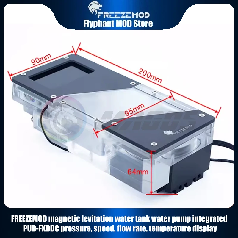 FREEZEMOD-AIO-Water-Pump-Reservoir-res-with-Thermometer-Monitor-Water-Tank-DDC-Pump-Combo-PC ...