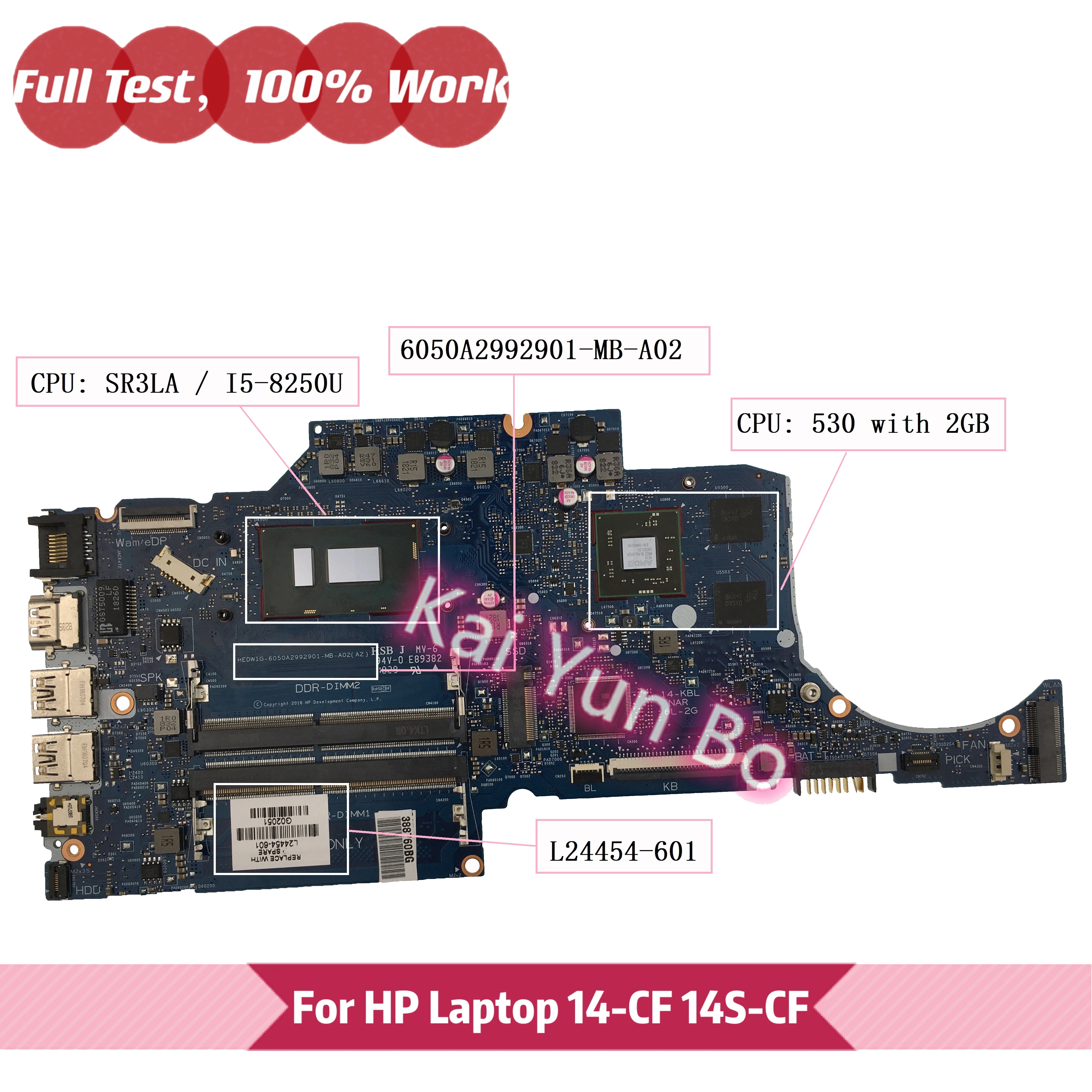 L24454 601 For HP Laptop 14s cf 14 CF TPN I130 14 cf0000 Motherboard ...