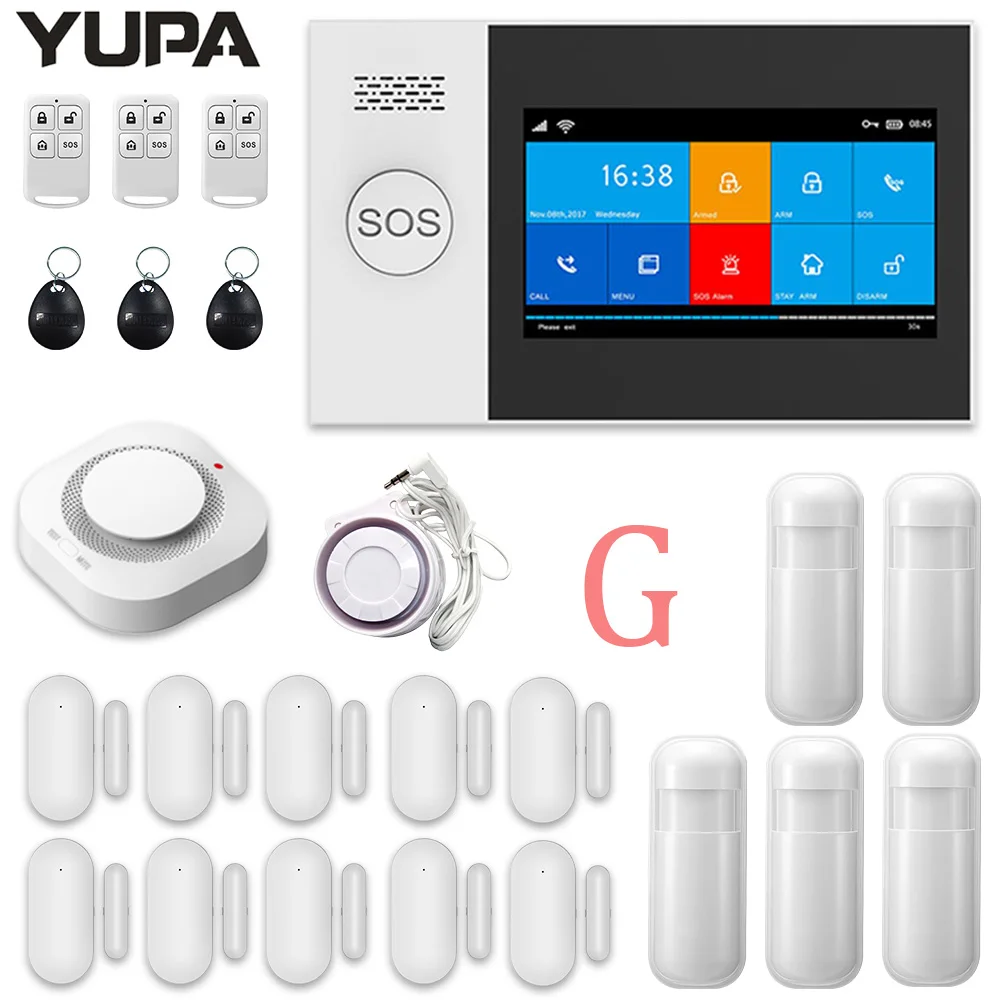 TUYA WIFI gsm alarm system for home smartlife With Smoke detector kits ...