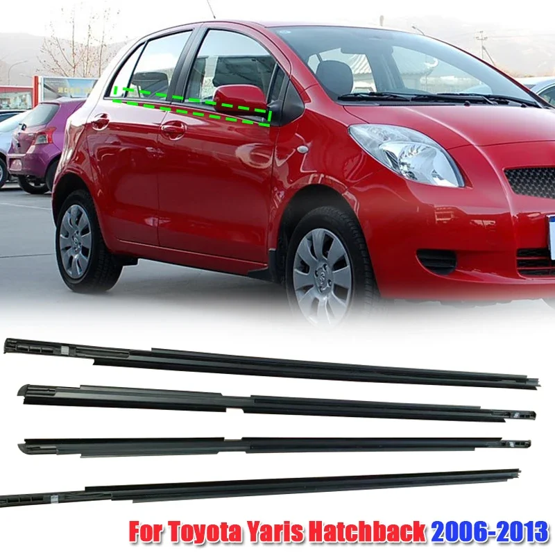 4PCS-Car-Door-Window-Glass-Window-Seal-Moulding-Trim-for-Toyota-Yaris ...