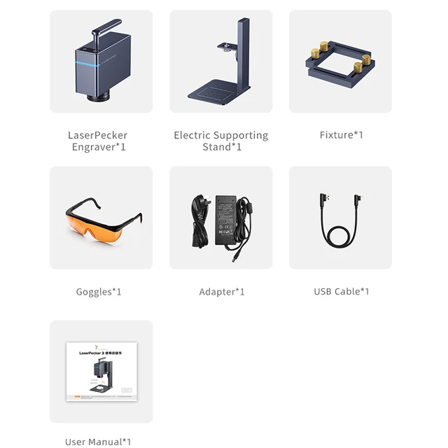 Laserpecker 3 Metal and Plastic Engraver, DIY Engraving Machine, LP3 ...