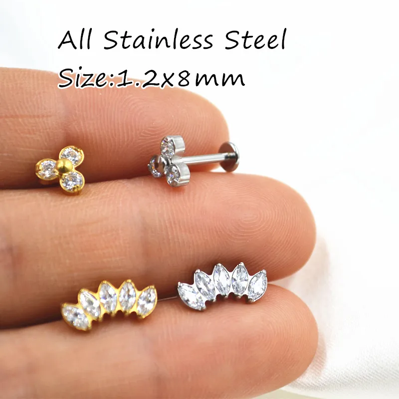 LOT20pcs-Body-Jewelry-16G-Shine-CZ-Lip-Labret-Ring-Bar-Monore-Studs ...