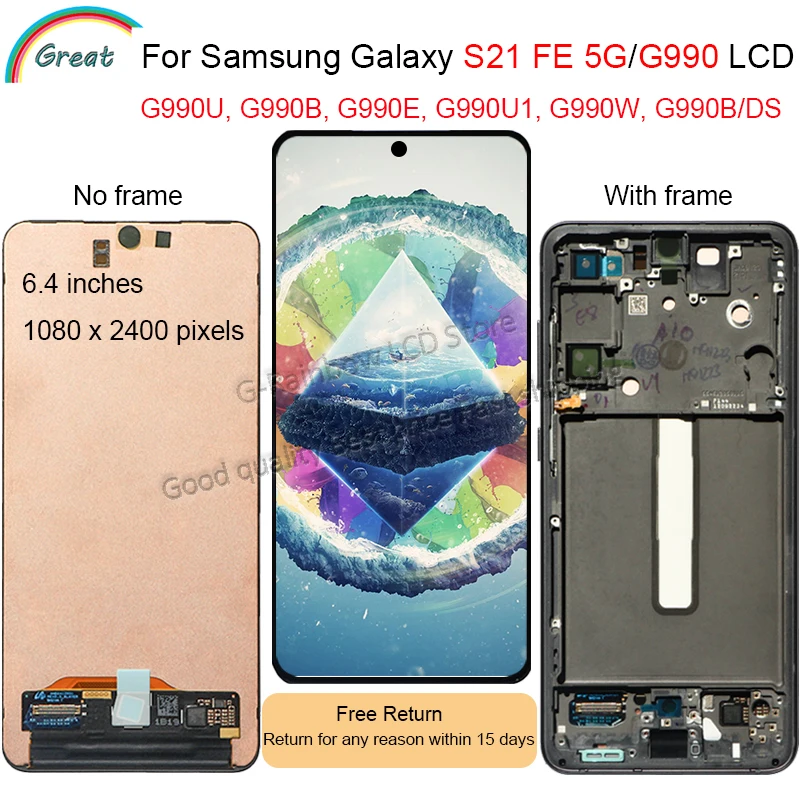 6.4'' Original For Samsung Galaxy S21 Fe Lcd Touch Screen Digitizer For ...