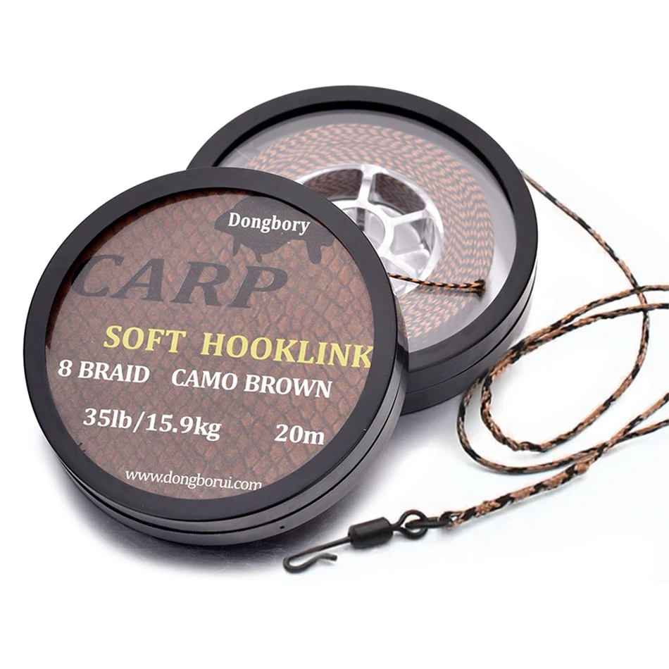 20m-Carp-Fishing-Line-Soft-Hook-Link-8-Strand-Uncoated-Braid-Line-15LB ...