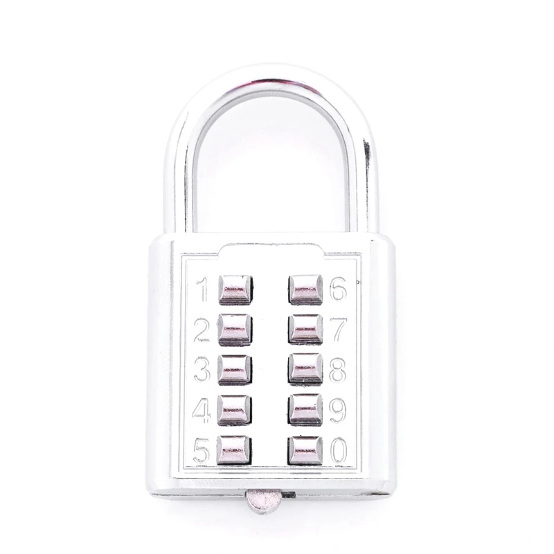 5X Anti Theft Button Combination Padlock Digit Push Password Lock Zinc ...