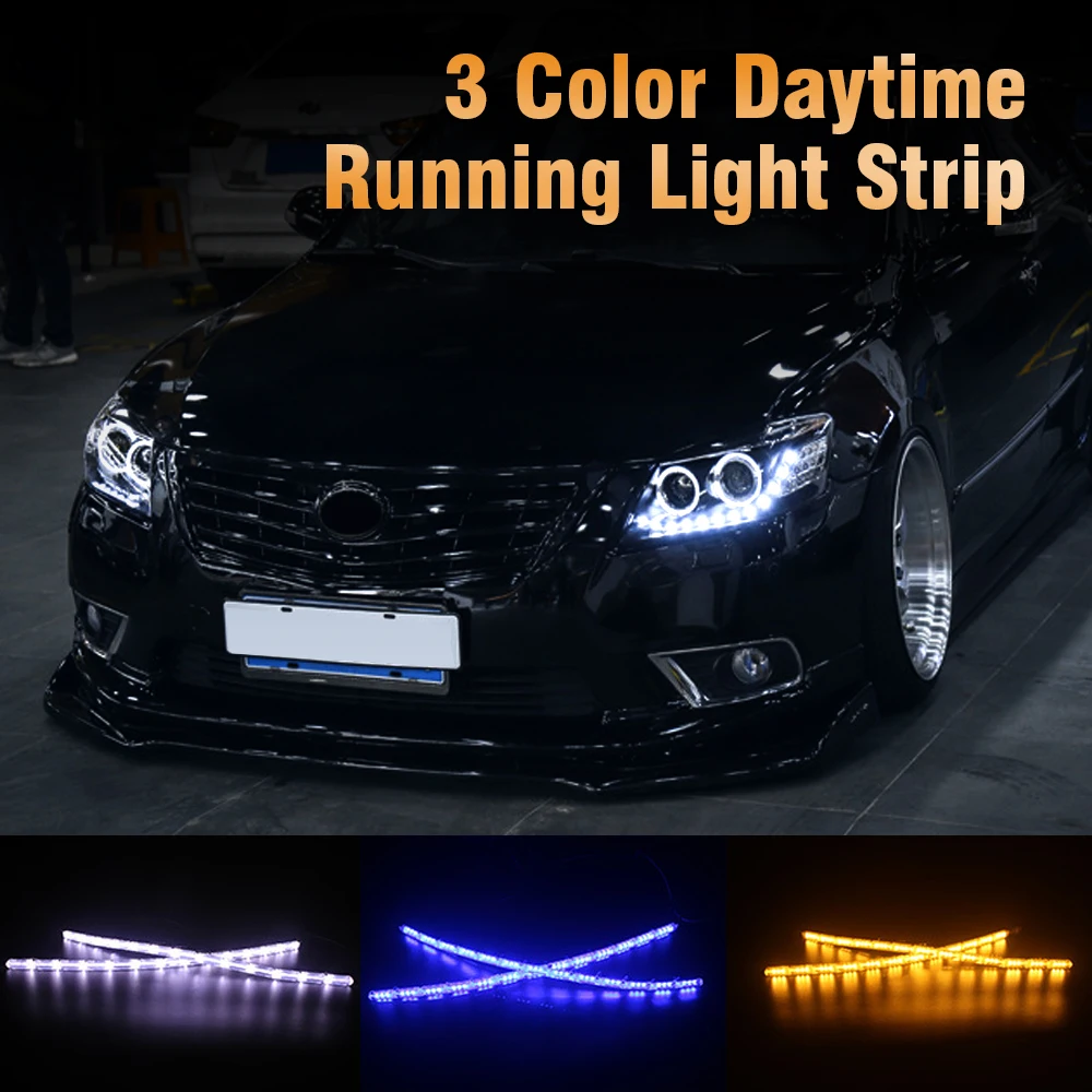 OKEEN 2pcs LED Daytime Running Lights Strip For VW Golf Jetta Nissan ...