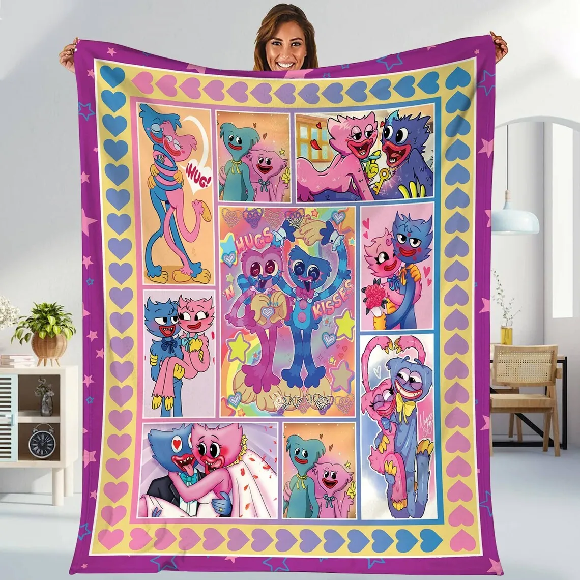 Poppy-Playtime-Blanket-Lightweight-Warm-Throw-Blanket-Soft-Cartoon ...