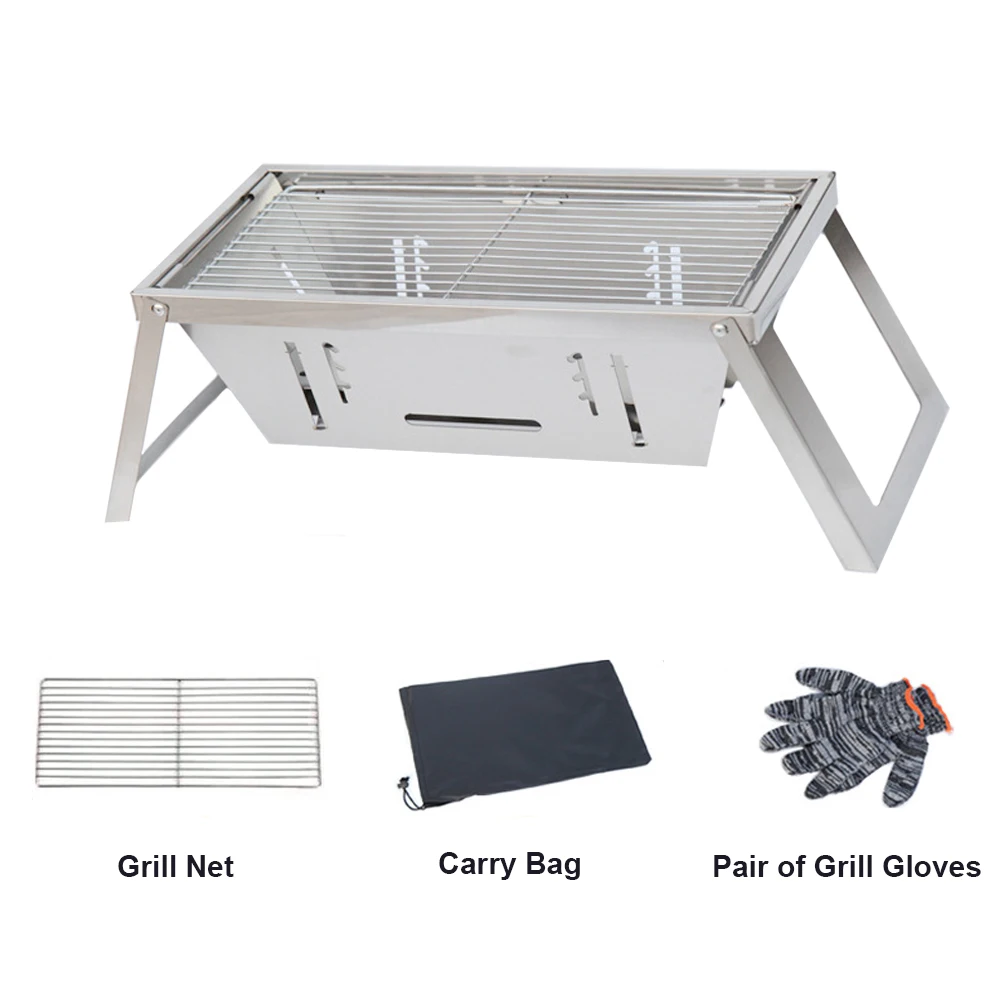 Portable-Camping-BBQ-Grill-3-Hight-Adjustable-Stainless-Steel-Folding ...
