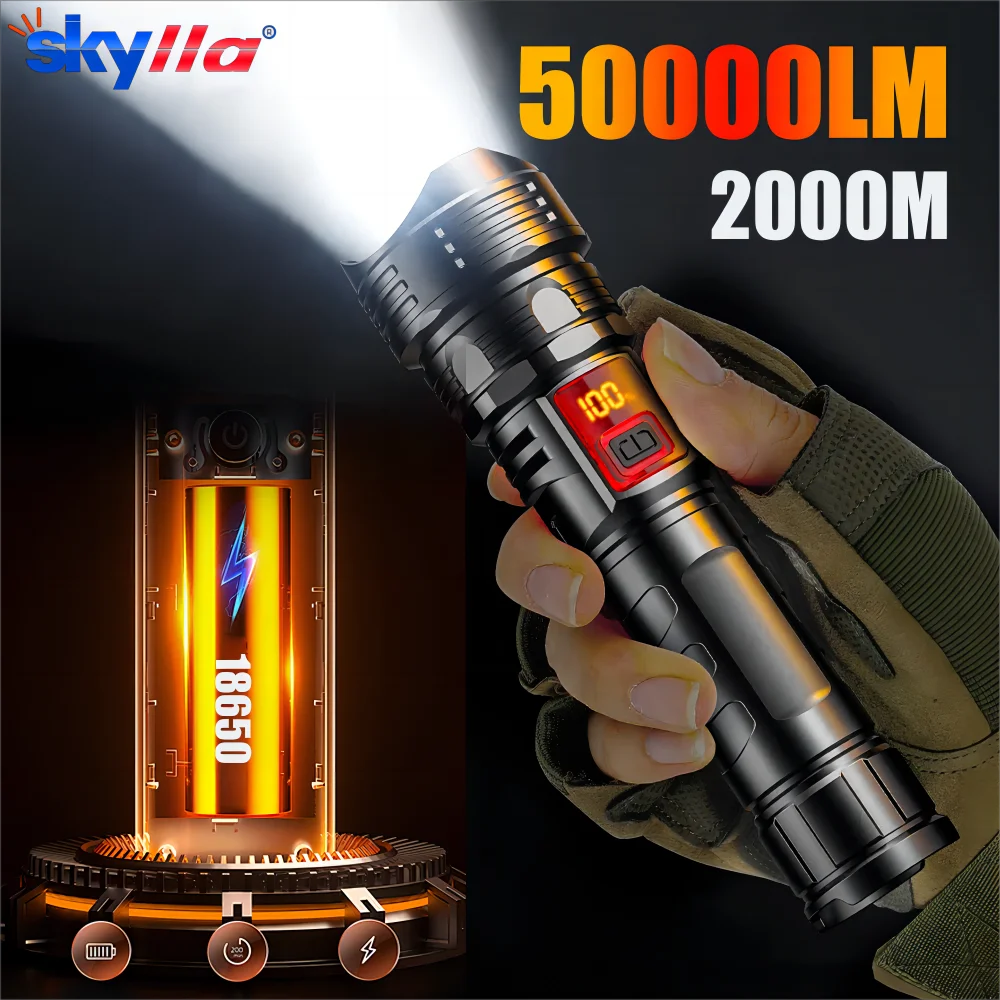 High-Power-Long-range-Lantern-Super-Bri-Power-Display-Telescopic-Focus ...