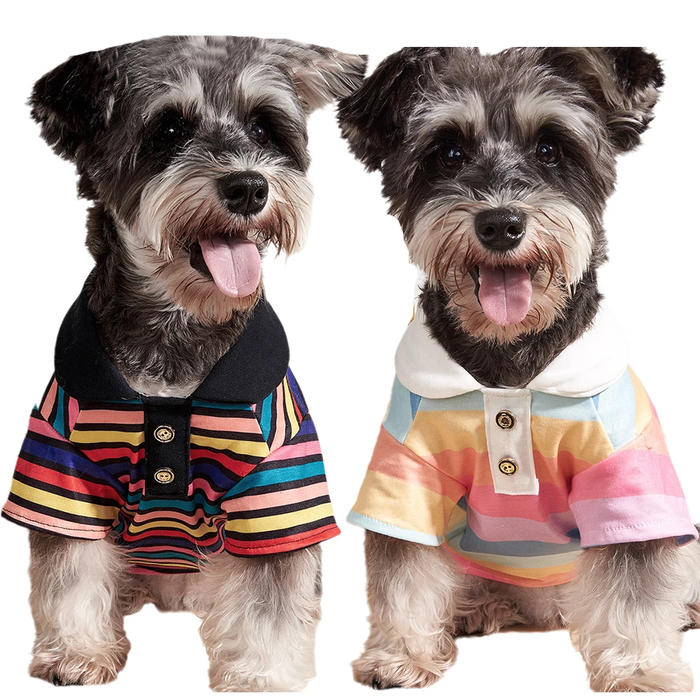 Sport Stripe Puppy Dog Polo Shirt Spring Autumn Pet Clothes for Small ...