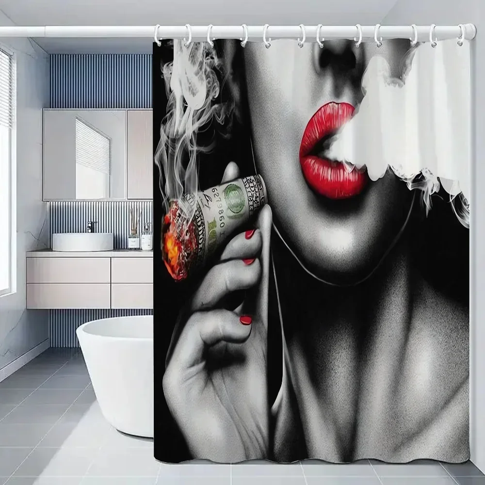 Bathroom Shower Curtain Funny Dollar Cigarette Curtains for Bathroom ...