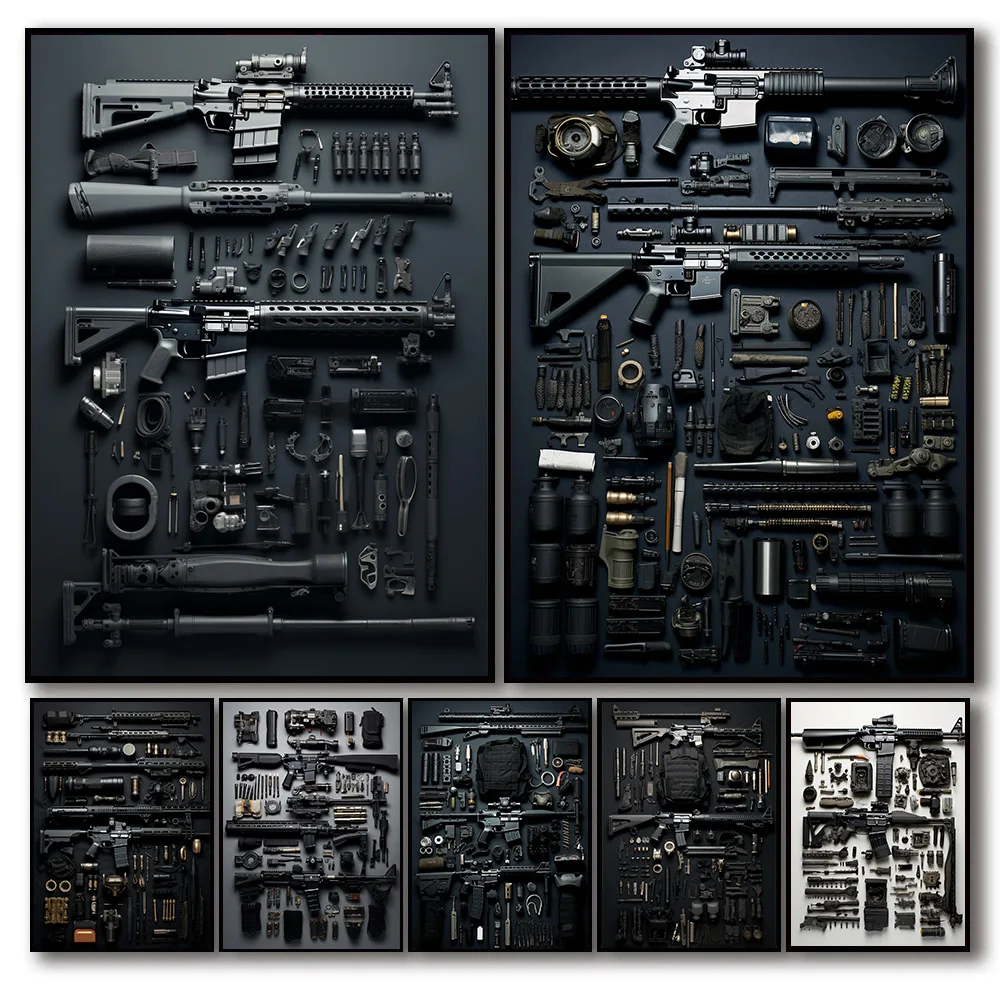 Home-Decor-Interior-Paintings-Firearms-Canvas-Painting-M4-Weapon ...