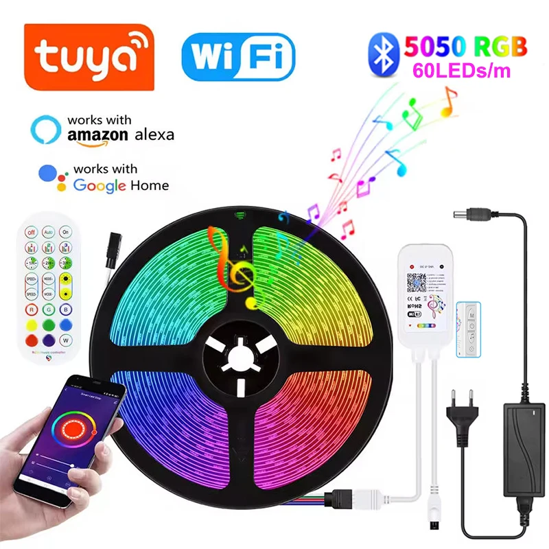 5M 300Led RGB Luci di striscia a Led per la parete della stanza Smart ...