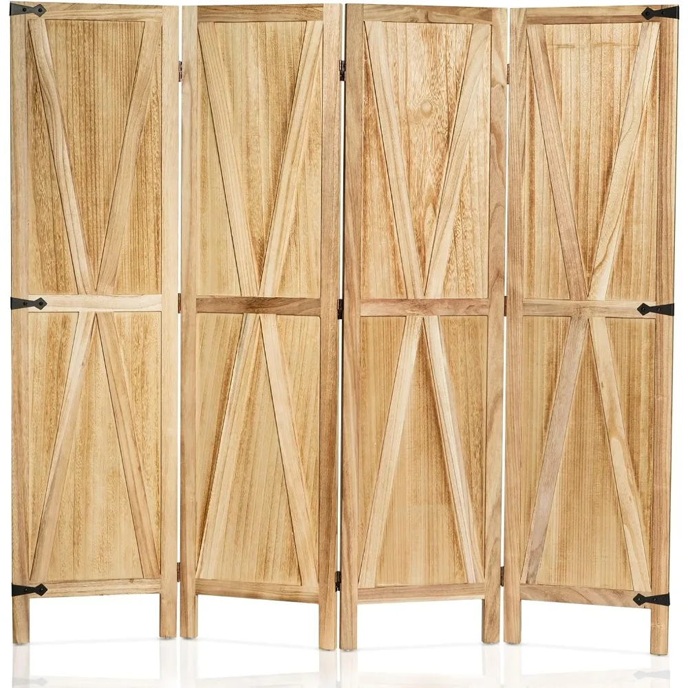 Wood Room Divider,Rustic Folding Privacy Screens Farmhouse Partition ...