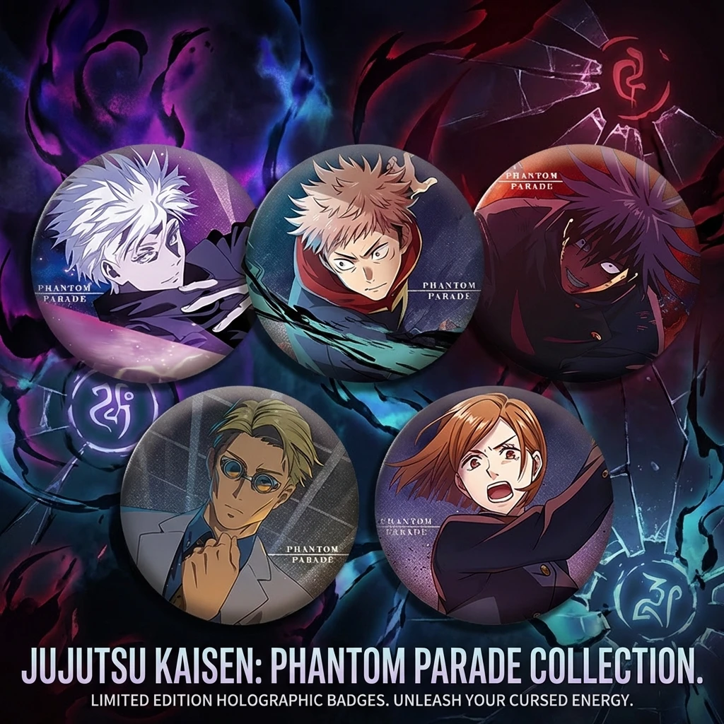 Jujutsu Kaisen Pet Double Flash Badge Button 75mm 58mm Tinplate Metal ...