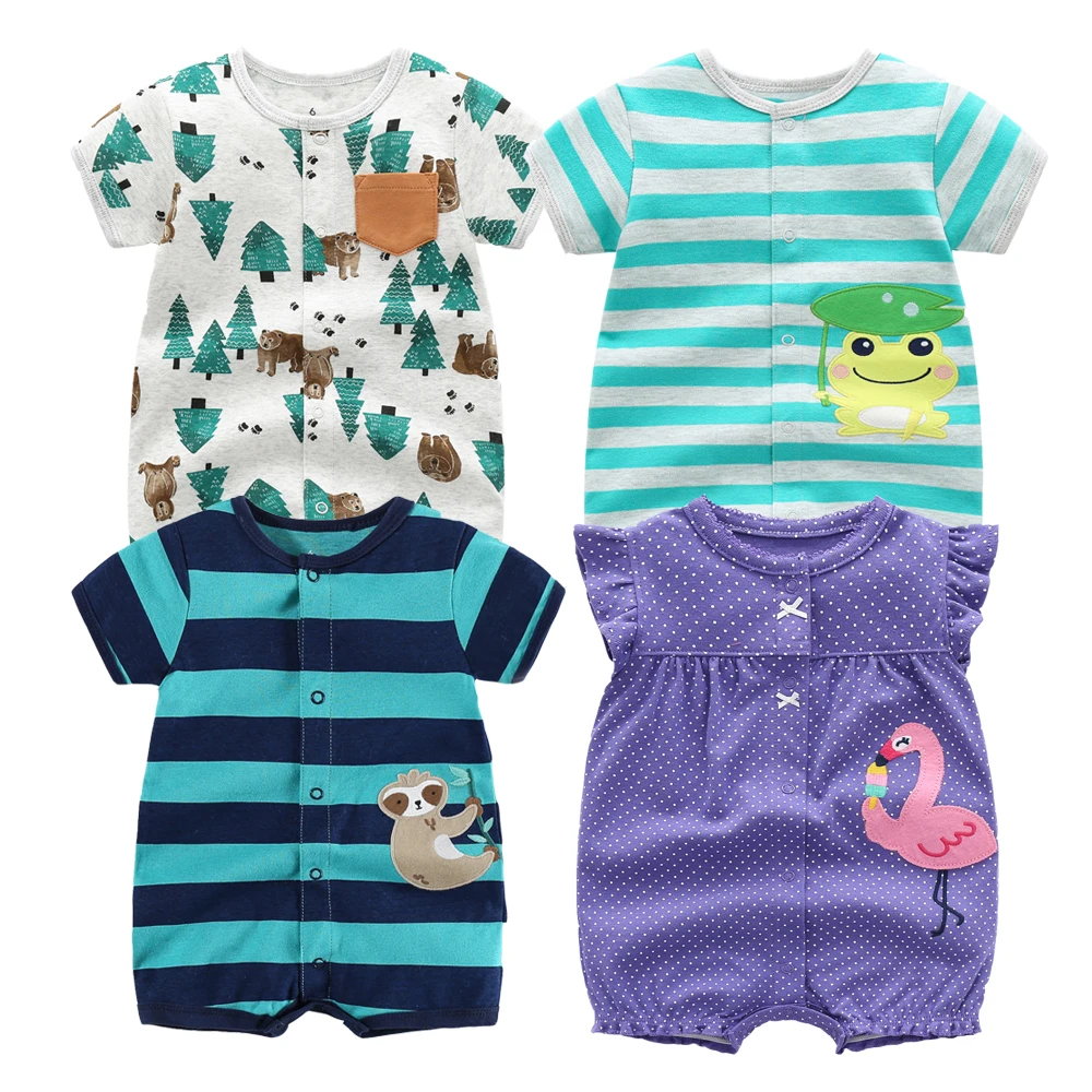 Summer-brands-Newborn-Baby-Rompers-Short-Sleeve-Cartoon-Printed-Soft ...