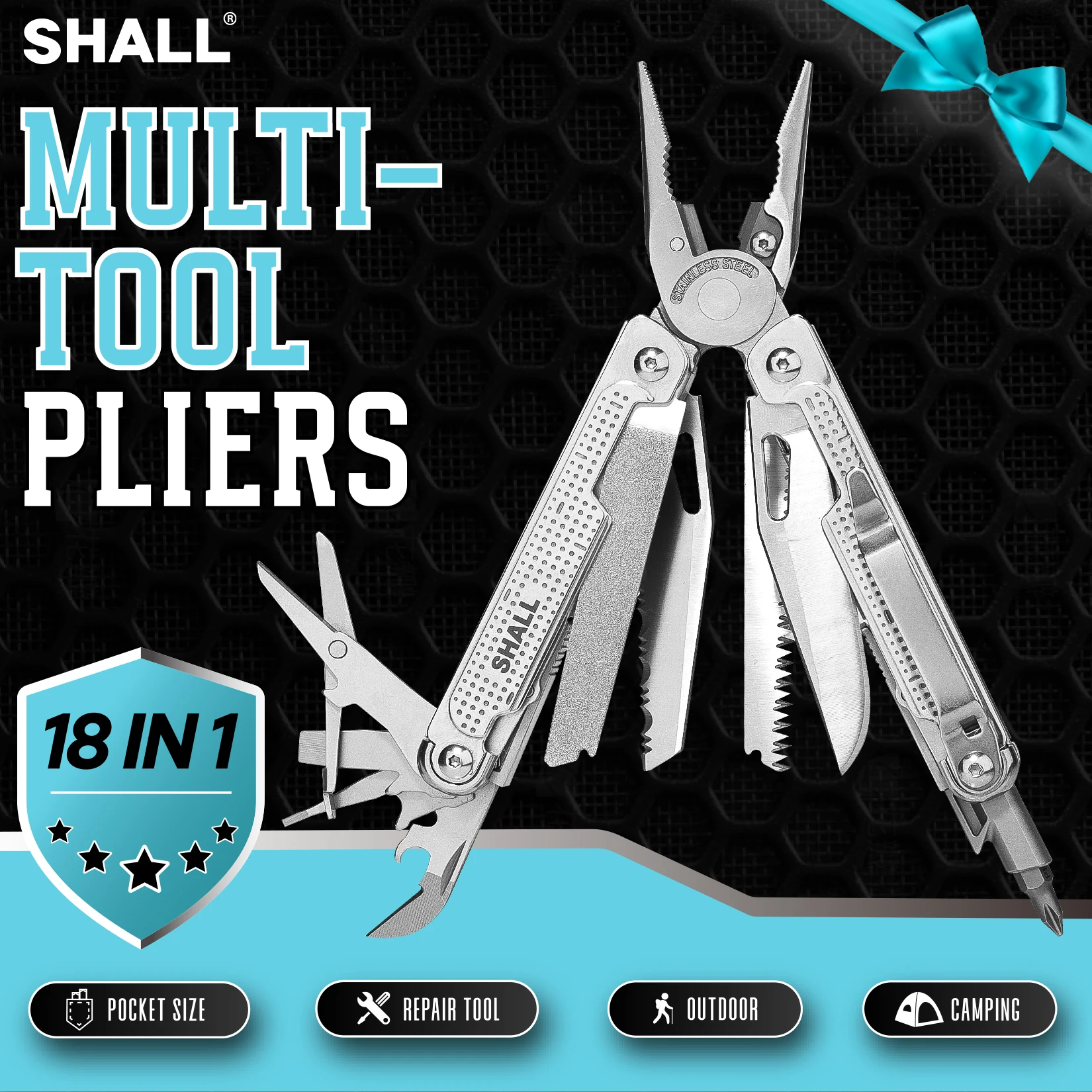 SHALL-18-in-1-Multi-Tool-Plier-Wire-Stripper-Folding-Pliers-Outdoor ...