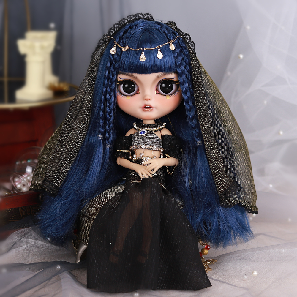 Cleopatra – Premium Custom Neo Blythe Doll with Blue Hair, Tan Skin & Matte Smiling Face | This ...