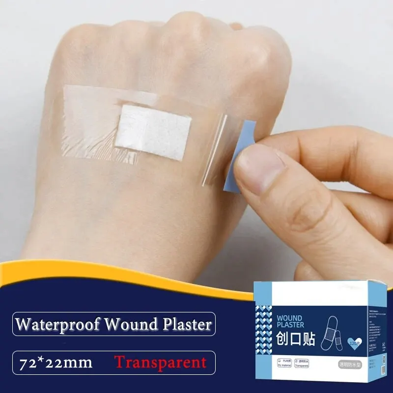 120pcs-PU-Transparent-Waterproof-Band-Aid-Adhesive-Medical-Strips ...