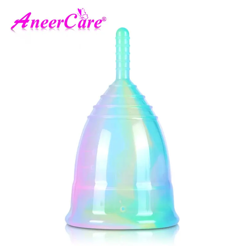 Menstrual-Collector-Medical-Silicone-Rainbow-Colour-Menstrual-Cup ...