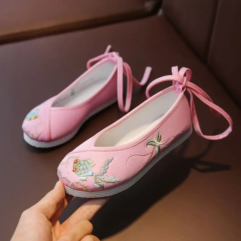 Chinese-Style-Lace-Up-Princess-Dance-Shoes-Girls-Cute-Flower ...