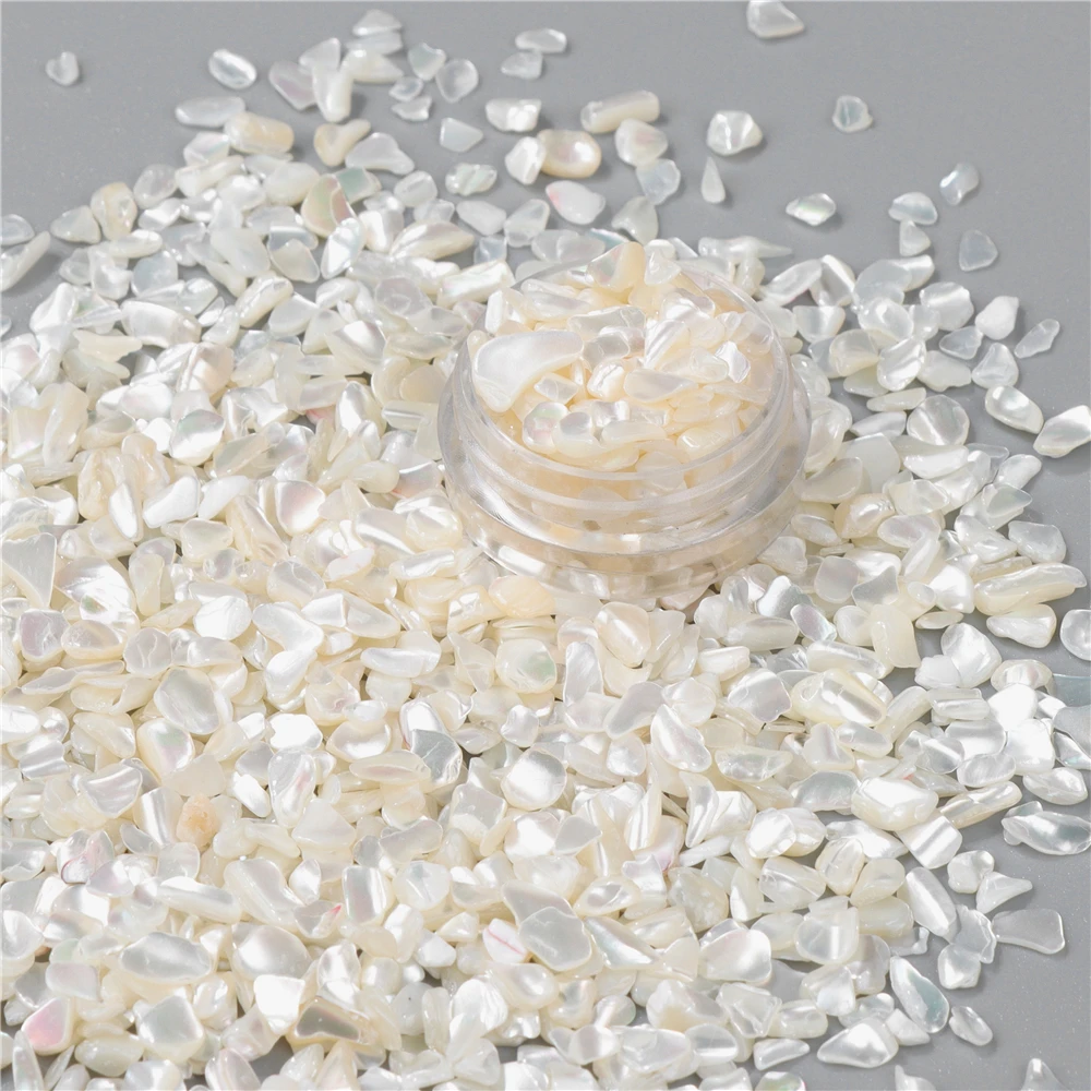 3-5mm Natural White Gravel Aurora Shell Irregular Small Shell Chips Fit ...