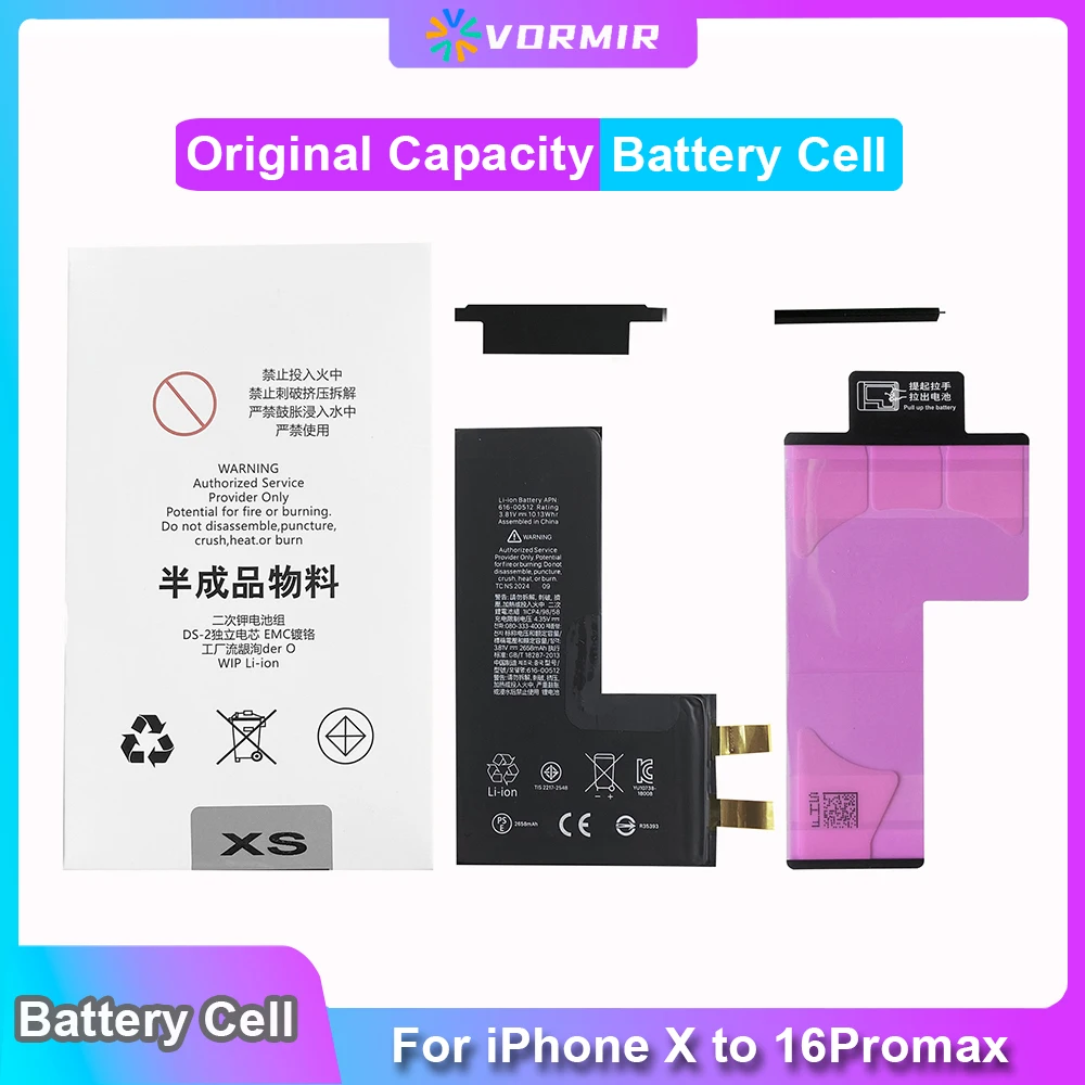 2pcs Rechargeable Battery Cell No Flex For iPhone 11 12 X 13Mini 14 14 ...