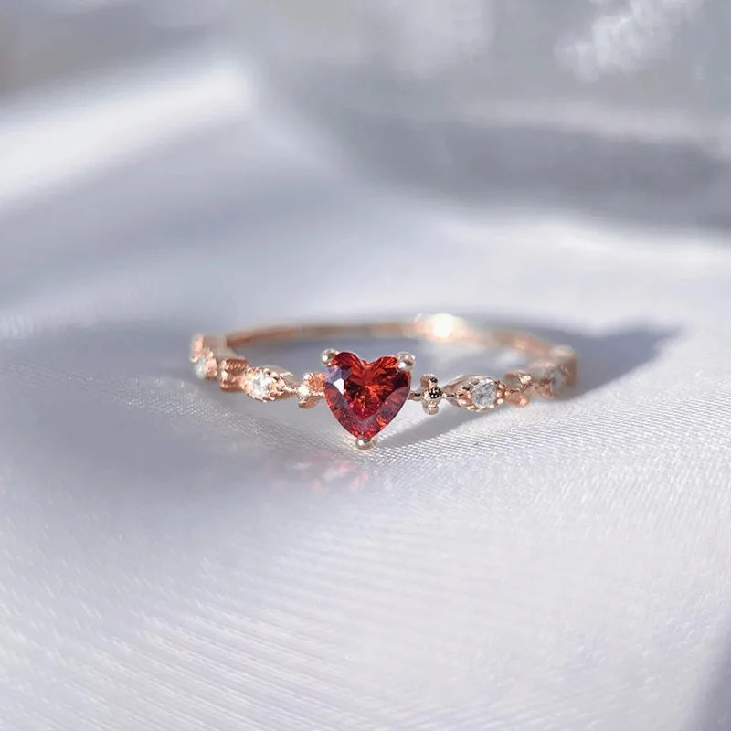 Red Heart Diamond Ring