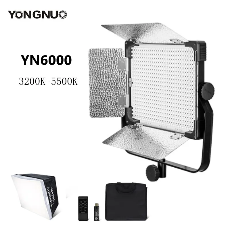 YONGNUO YN6000 3200K 5500K 50W 600 luz LED para vídeo Pro lámpara de ...