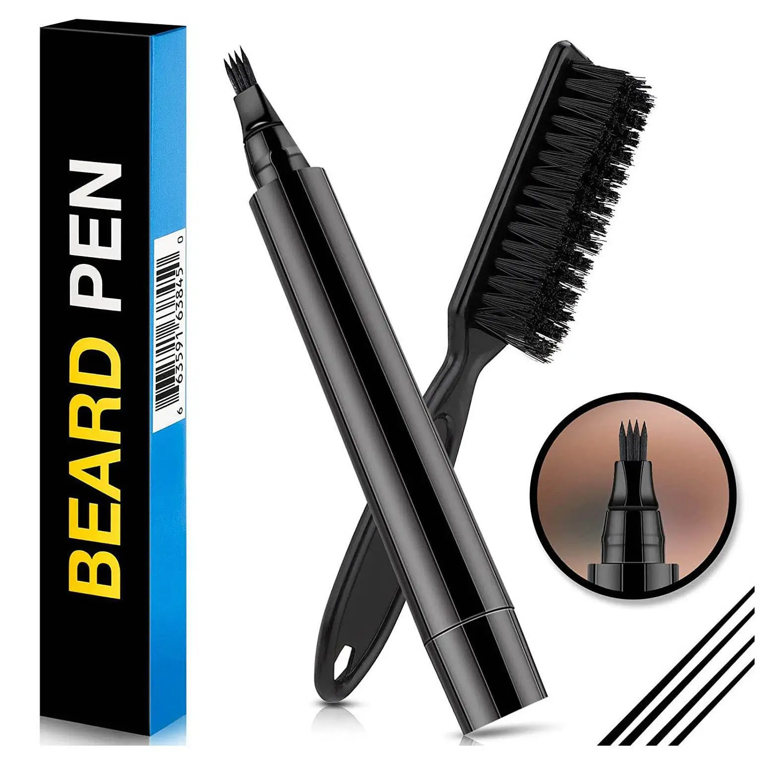 Waterproof-Beard-Pen-Men-Whisker-Pencil-Filler-Pencil-Brush-Moustache ...