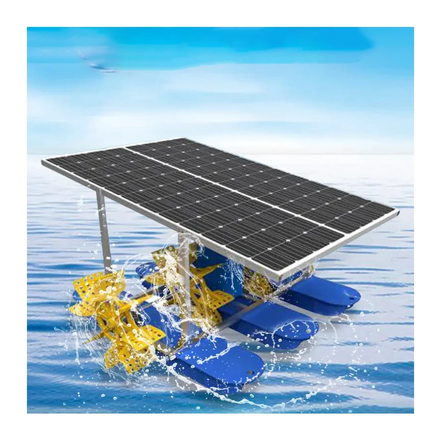 DC-48V-2Impeller-Solar-Oxygenation-Water-Pump-Solar-Power-Paddle-Wheel ...