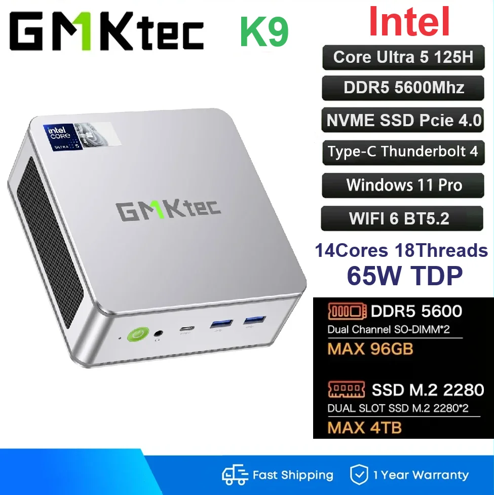 GMKtec-K9-Intel-Core-Ultra-5-125H-Mini-PC-Windows-11-Pro-DDR5-5600MHz ...
