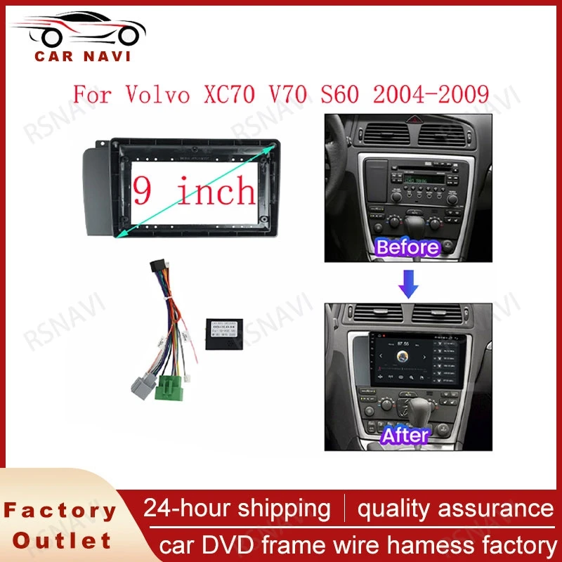 RSNAVI-Car-Radio-Frame-Fascia-Adapter-For-Volvo-XC70-V70-S60-2004-2009 ...