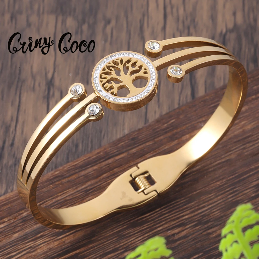 Women-s-Luxury-Designer-Bangle-Stainless-Steel-Jewelry-Tree-of-Life ...