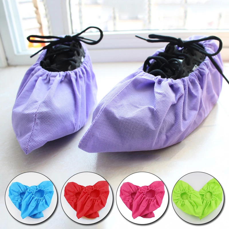Non-woven-Reusable-Shoe-Covers-Household-Thick-Washable-Solid-Color ...