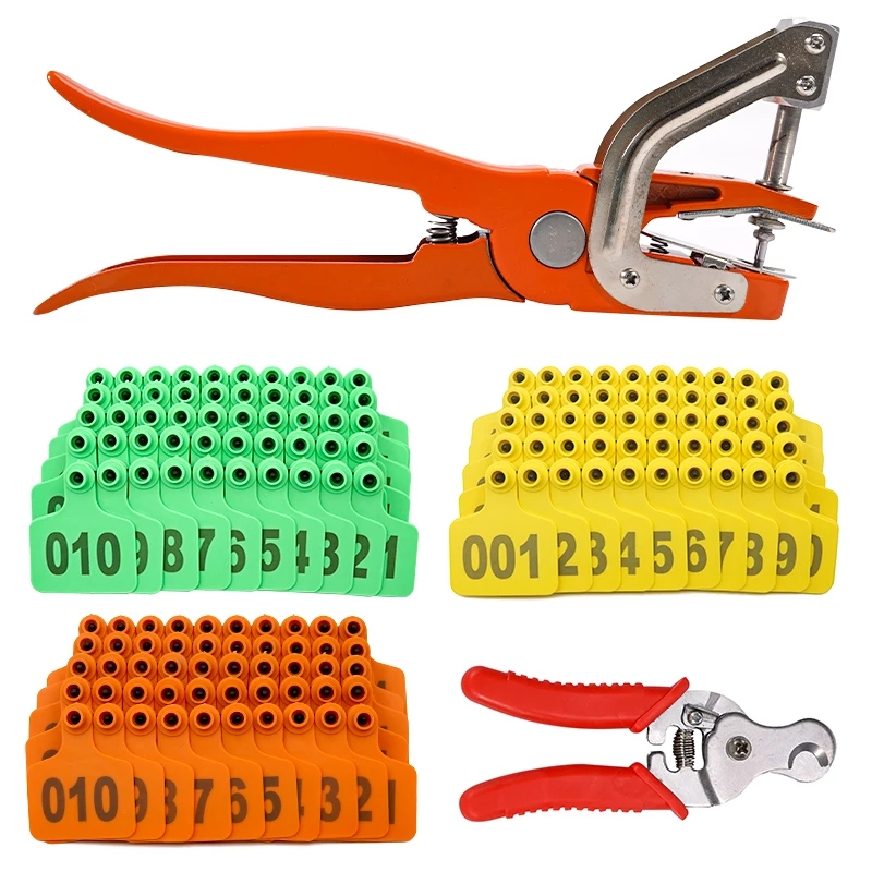 Animal Painless Ear Tag Pliers Cow Ear Tag / Customizable Number 100pcs ...