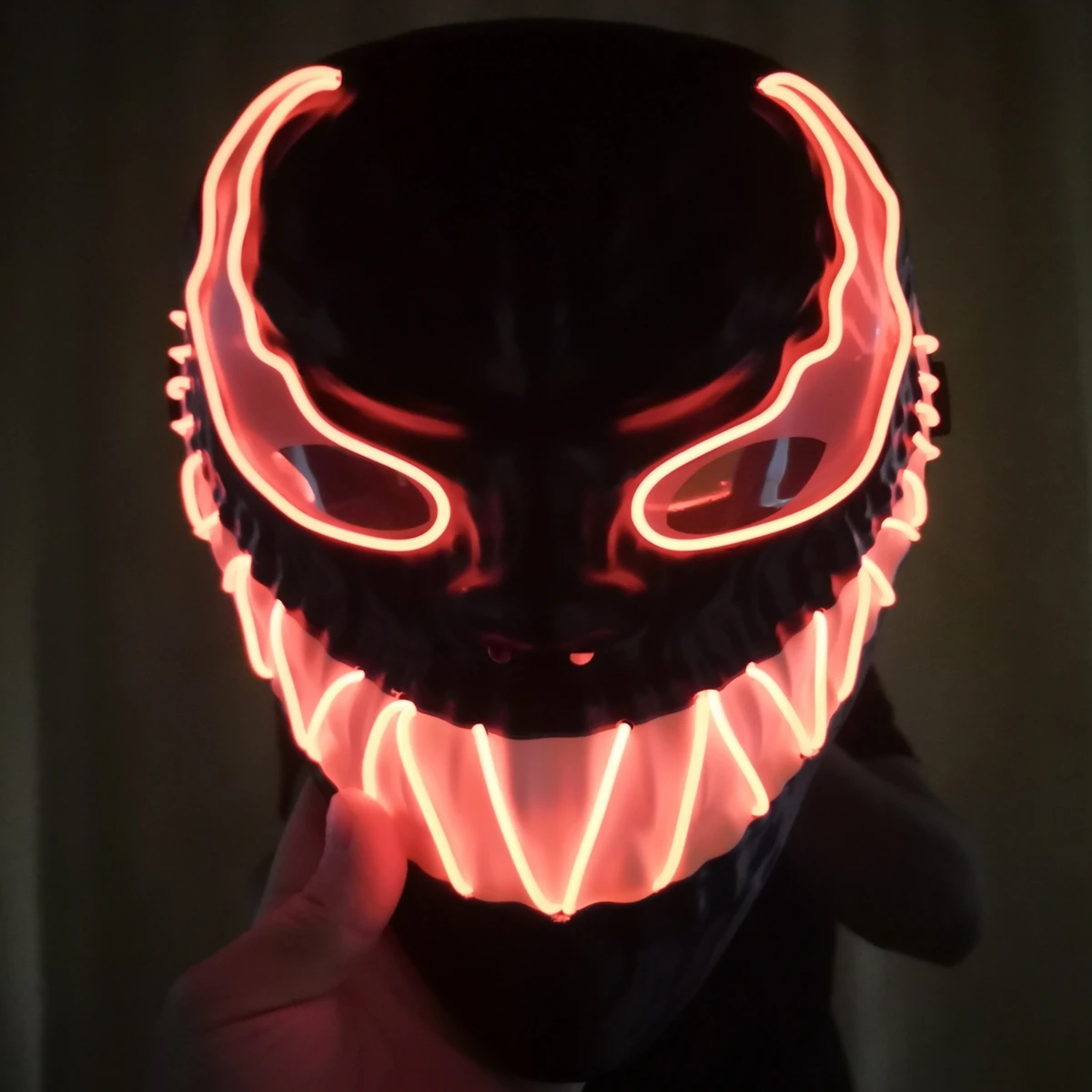 Superhero Design Luminous Led Neon Cosplay Venom Movie Mask Halloween ...