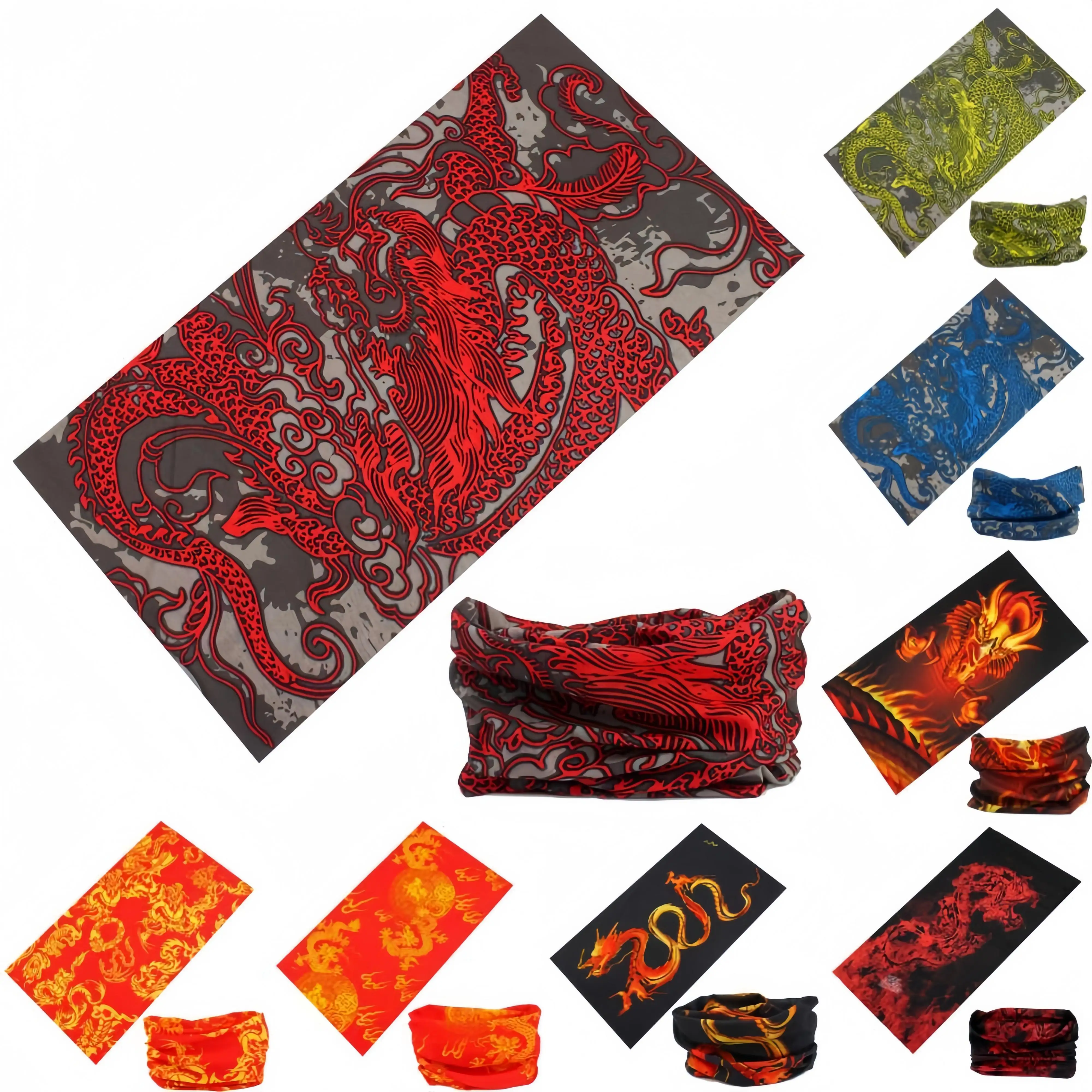 Chinese-Loong-Phoenix-Dragon-Design-Face-Bandana-Cute-Panda-Headband ...