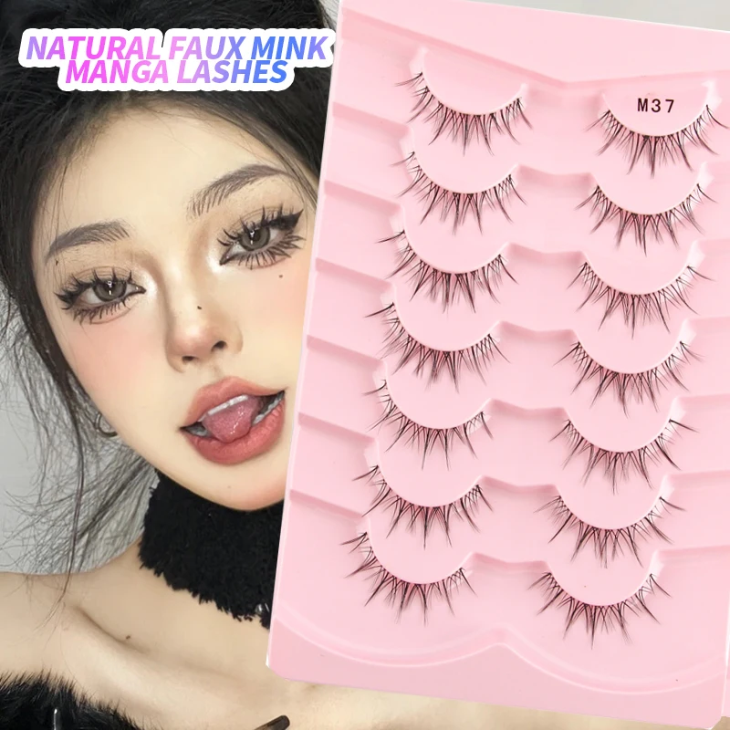 Manga Lashes 3/5/10 Pairs Eyelashes 3D Mink Lashes Korean Natural Cils ...
