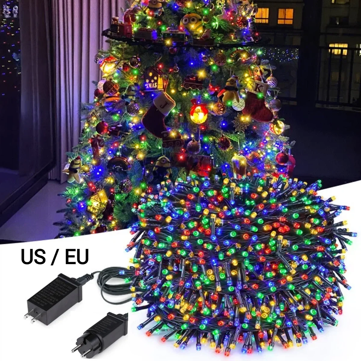 Kerst Twinkle Star LED-lichtslingers hoog helder met 8-modi voor buiten ...