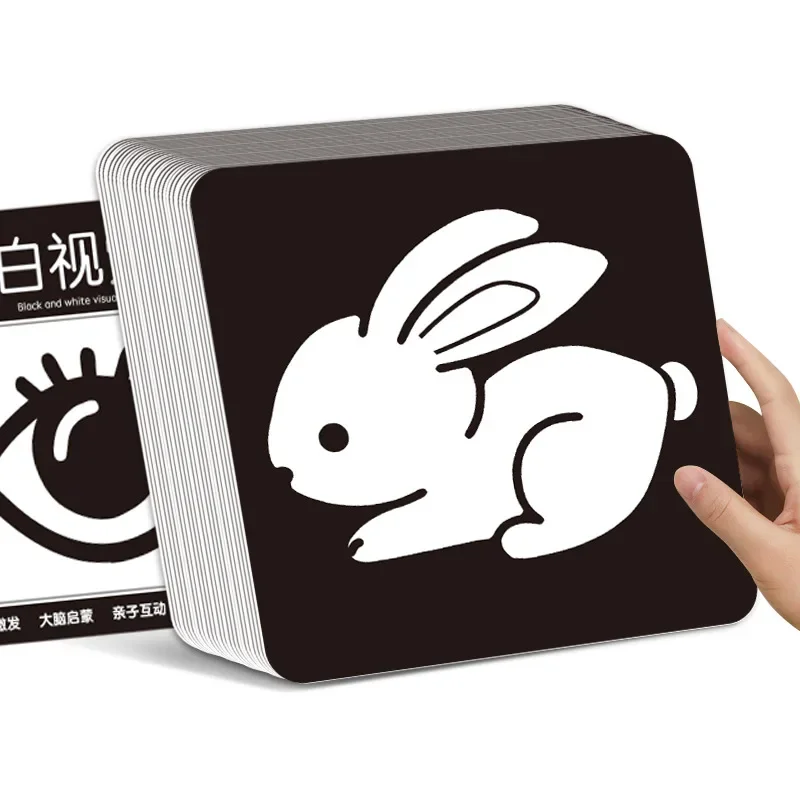 Montessori Toys Baby Newborn Baby Visual Stimulation Card High Contrast ...