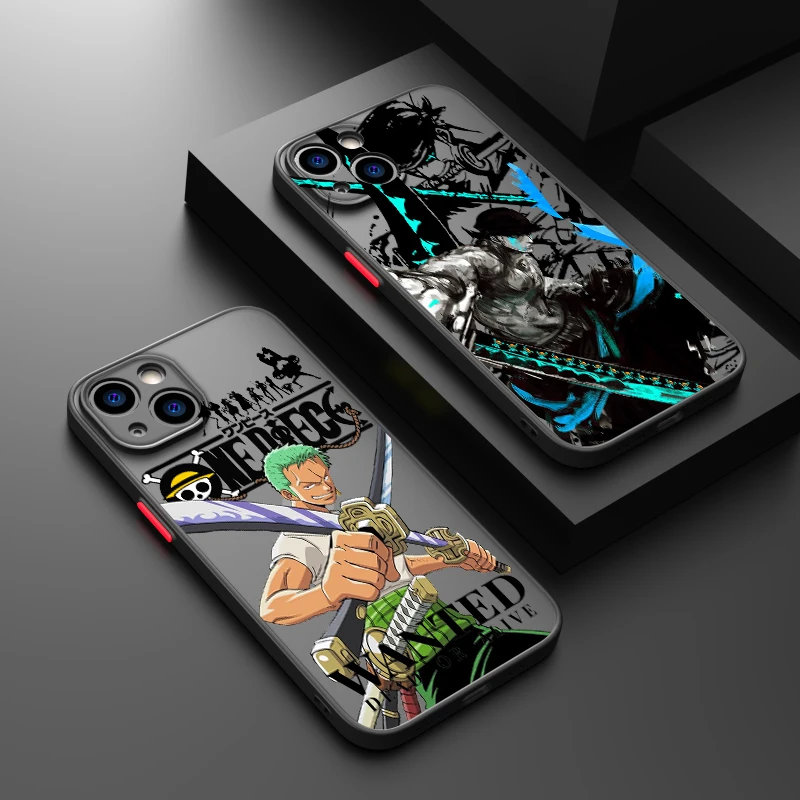 Funda-transl-cida-con-dibujos-animados-para-iPhone-carcasa-transl-cida-esmerilada-de-Zoro-para ...