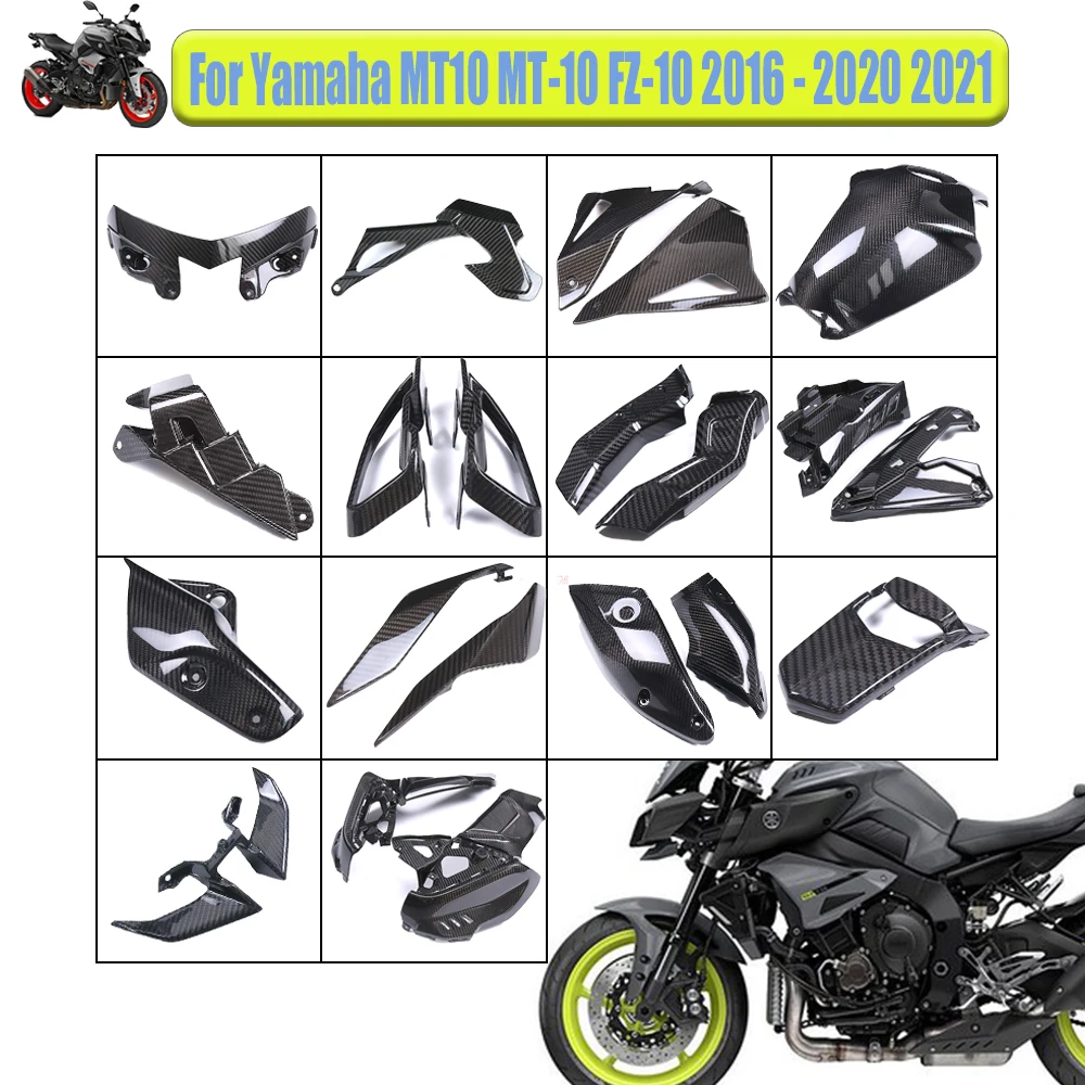 For Yamaha MT-10 MT 10 MT10 FZ-10 2016- 2020 2021 3K Dry Carbon Fiber ...