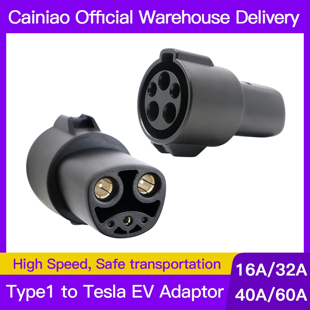 Type1-to-Tesla-Plug-EV-Charger-connector-SAE-J1772-Adapter-32A-60A ...