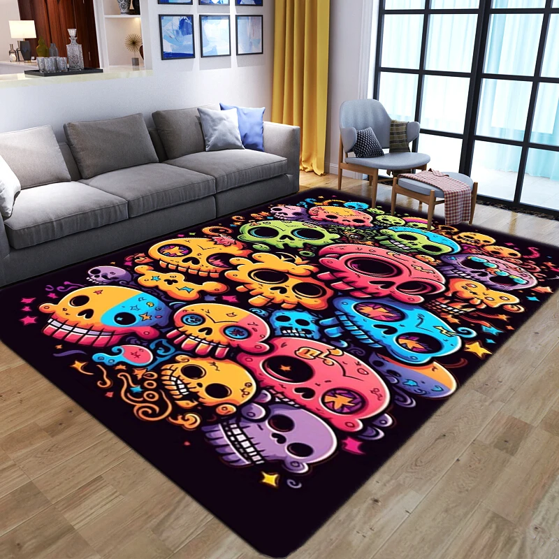 Skull-Head-Horror-Bathroom-Mat-Halloween-Rugs-3D-Illusion-Entrance ...