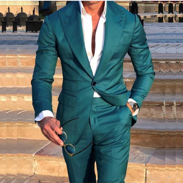 White Suit With Teal